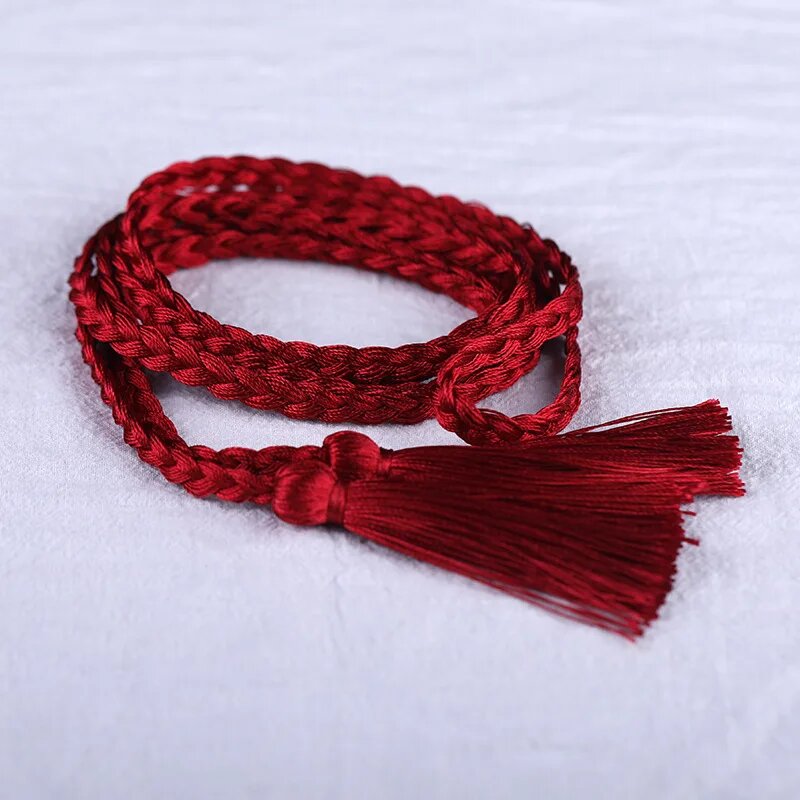 Женские вязаные резинки для волос Hanfu Бордовый, Crimson