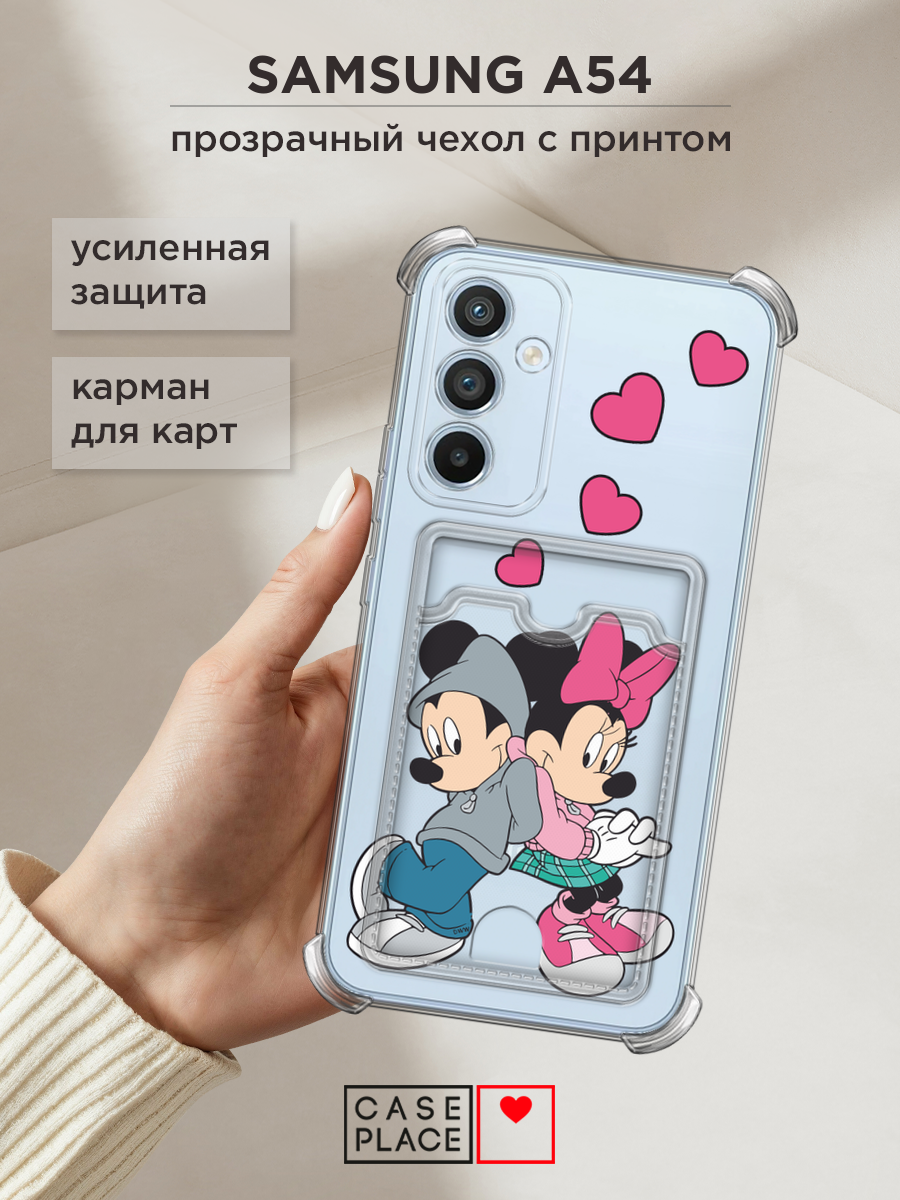 Чехол на Samsung Galaxy A54 5G (Самсунг Галакси А54 5G) с картой и принтом Микки Маус