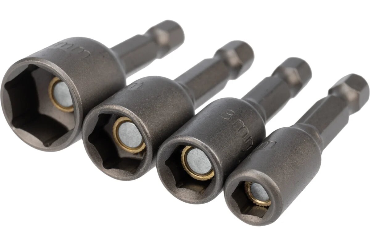 KRANZ KR-92-0408магнитный набор шестигранных головок 6/8/10/13 мм, длина 48 мм