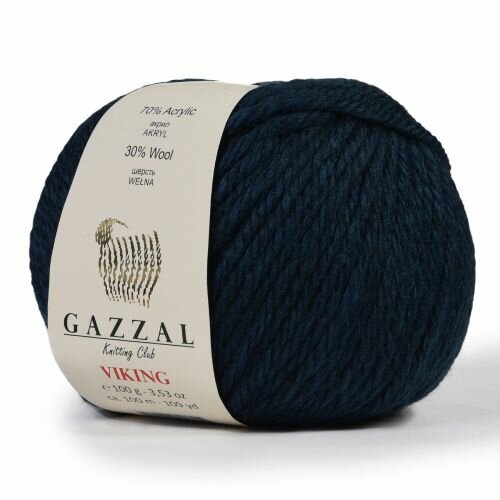 Пряжа Gazzal Viking 4022 тёмно-синий (100г/100м, упаковка 4 мотка)