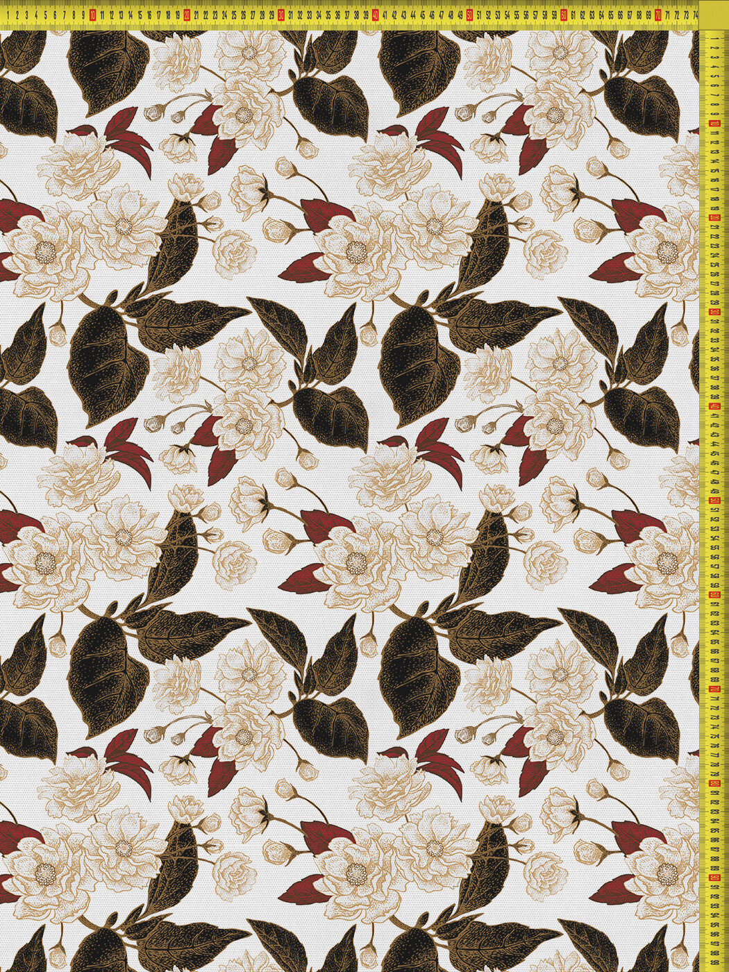 Отрезная ткань для мебели Ambesonne "Махровый жасмин" метражом для рукоделия и шитья, оксфорд, 155 см