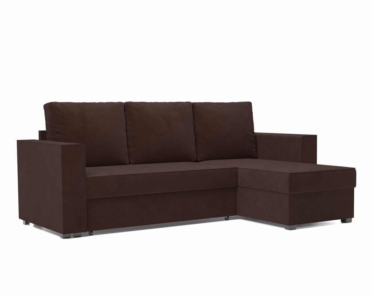 Угловой диван Mebel-ars Рим велюр Велюр шоколад/НВ-178/16 Размеры: Высота 750мм Глубина 1580мм Ширина 2390мм