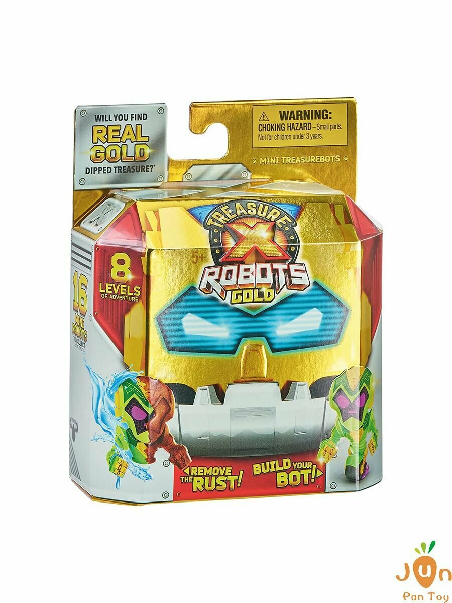 Фигурка Moose Treasure X Robots Gold / Детский игрушечный робот-сюрприз, соберите своего собственного робота, который подойдет в качестве подарка на день рождения