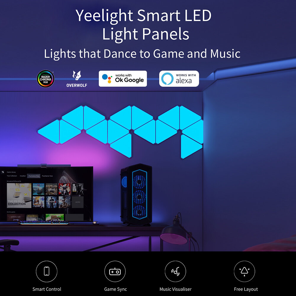 Умная световая панель Yeelight с управлением звуком, разными режимами и цветами
