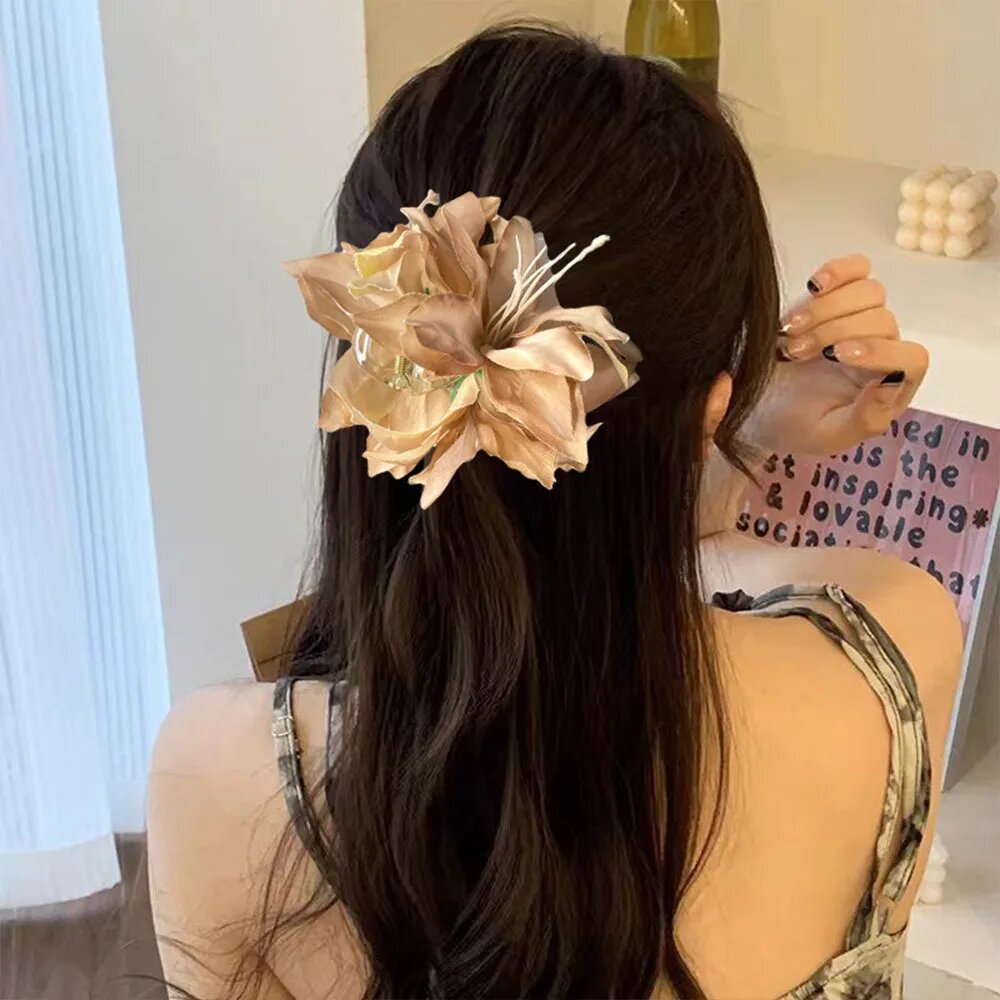 Французские цветочные зажимы для волос Бежевый, ZJ33-7