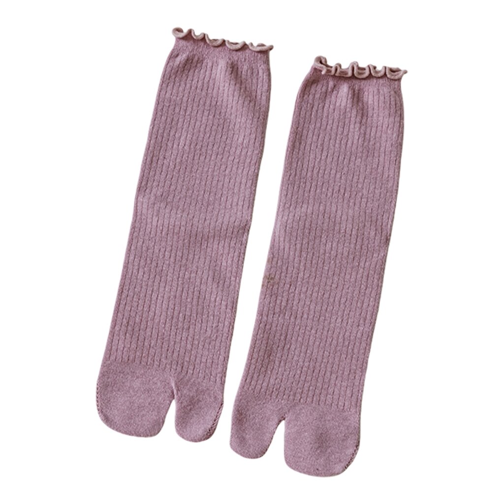 Носки для экипажа с рюшами и оборками, носки-сандалии, Носки с разрезом на два пальца, Японские носки Tabis