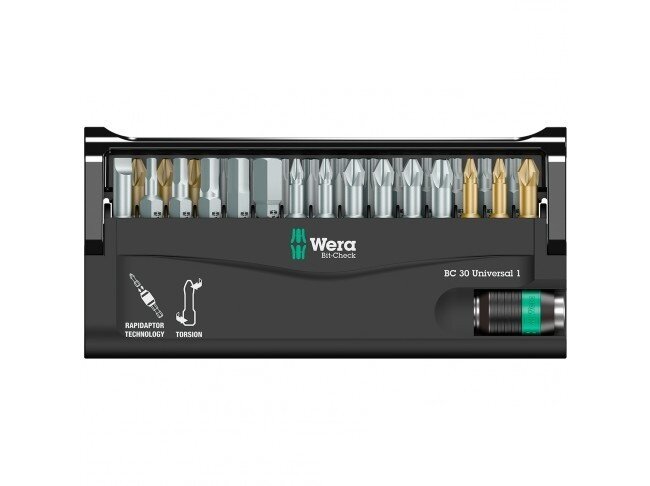 Набор бит с битодержателем Bit-Check 30 Universal1 Wera WE-056440