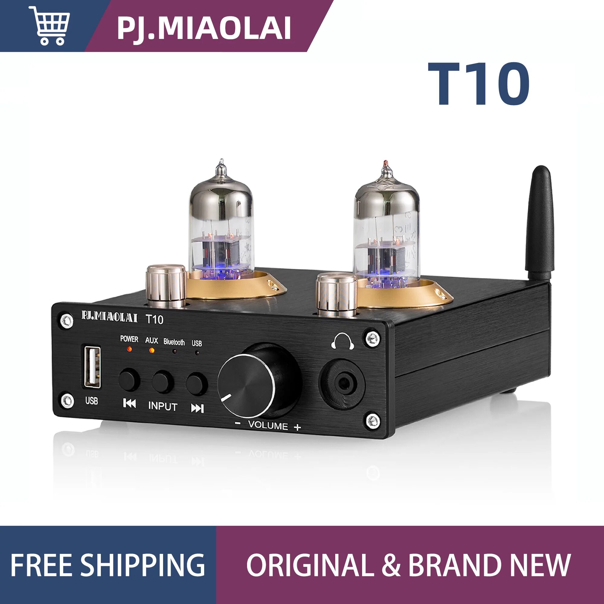 PJ.MIAOLAI T10 Bluetooth 5,0 6H3N ламповый усилитель U диск декодирование без потерь MAX9722 HIFI усилитель для наушников TPA3116 50 Вт * 2 усилителя