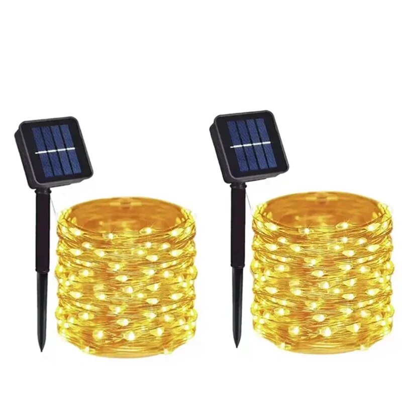 Солнечные гирлянды LED, теплый белый, 32м, 300 LED