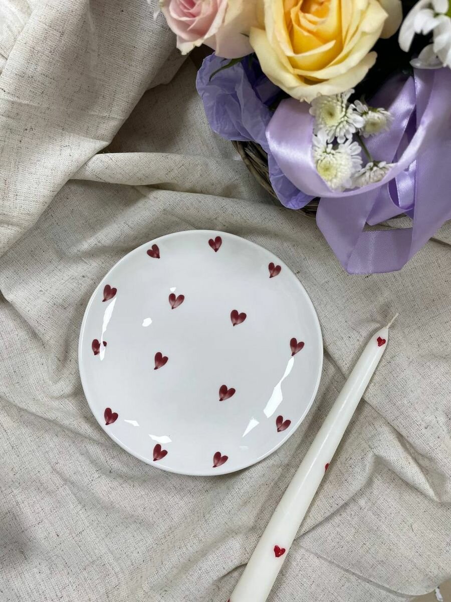 Тарелка сердечки