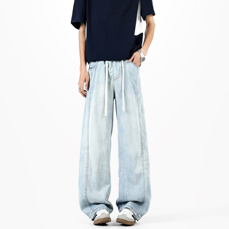 Слим тапер KLQ Круто Тонкие KLQ мужские американские широкие штаны новинки прямые длинные брюки, Размер_L