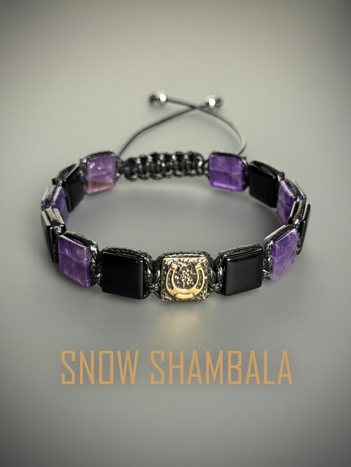 Браслет SNOW SHAMBALA, агат, аметист