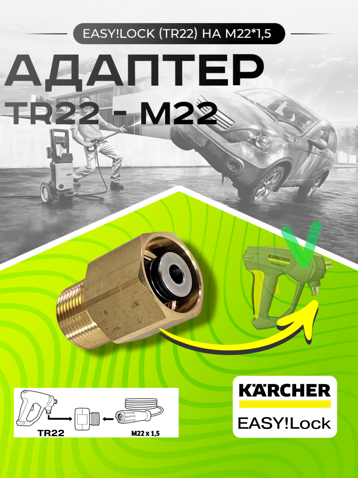 Адаптер для мойки высокого давления Karcher HD EASY! Lock внутренний