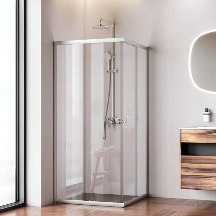 Душевой уголок AM.PM Sunny W87G-403-9090-MT 90x90 см, серебро