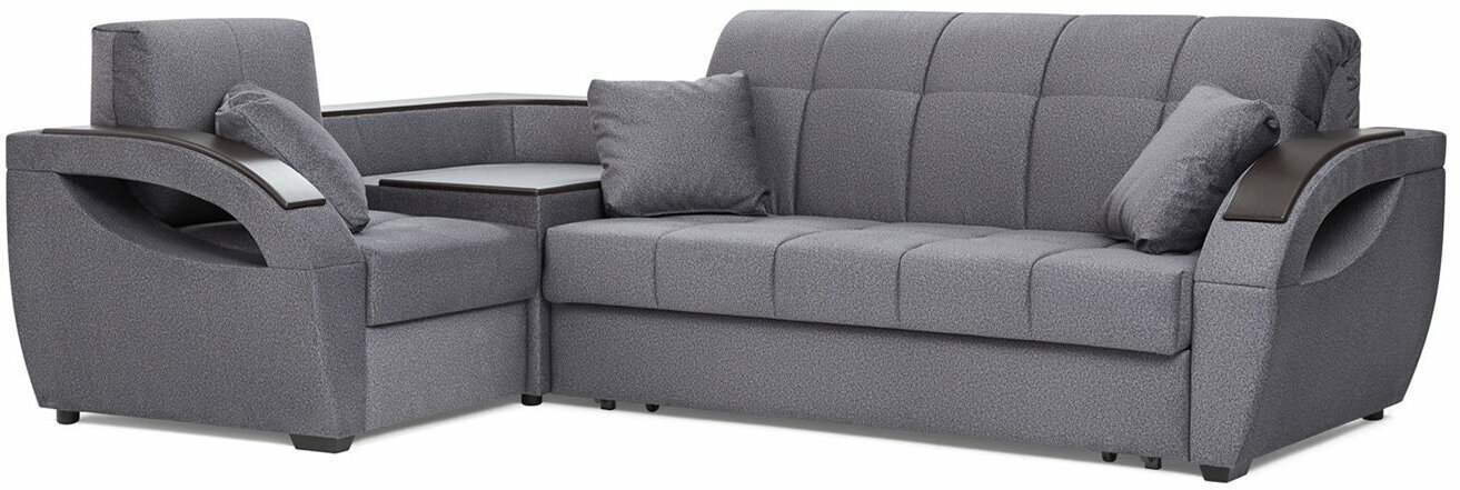 Угловой диван-кровать DREAMART Монреаль, левый угол, 267х90х164 см, цвет серый