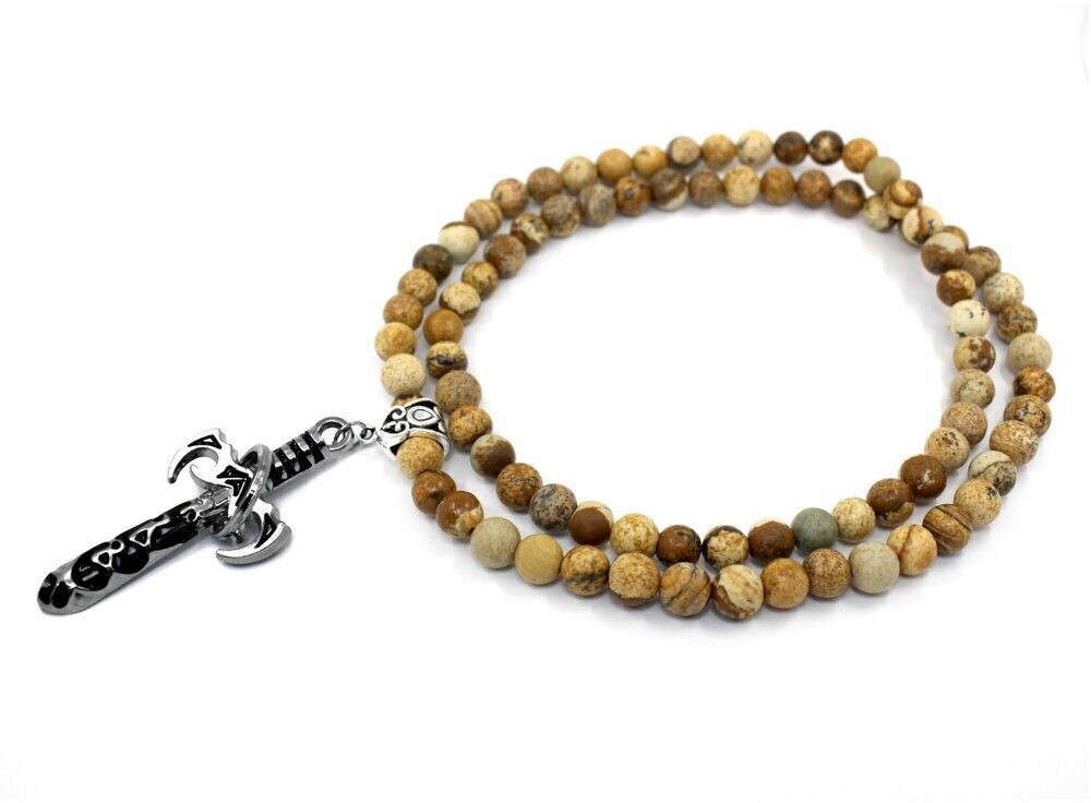 Бусы Handinsilver ( Посеребриручку ), яшма