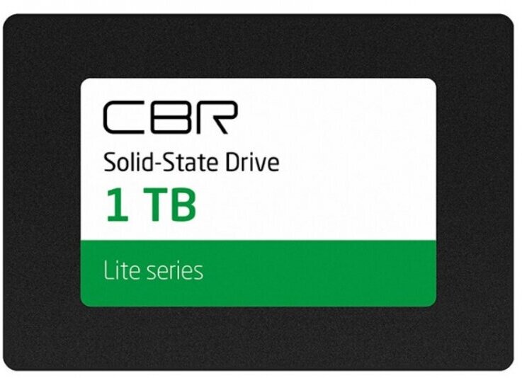 Диск SSD CBR SSD-001TB-2.5-LT22, накопитель, серия "Lite", 1Tb, 2.5", SATA III 6 Gbit/s, SM2259XT, 3D TLC NAND, R/W speed up to 550/520 MB/s, 500TBW