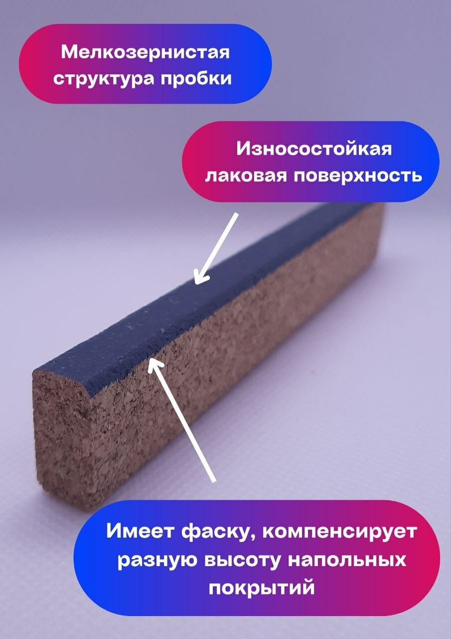 Пробковый компенсатор/порожек тёмно-синий 10х18х900мм 1 штука
