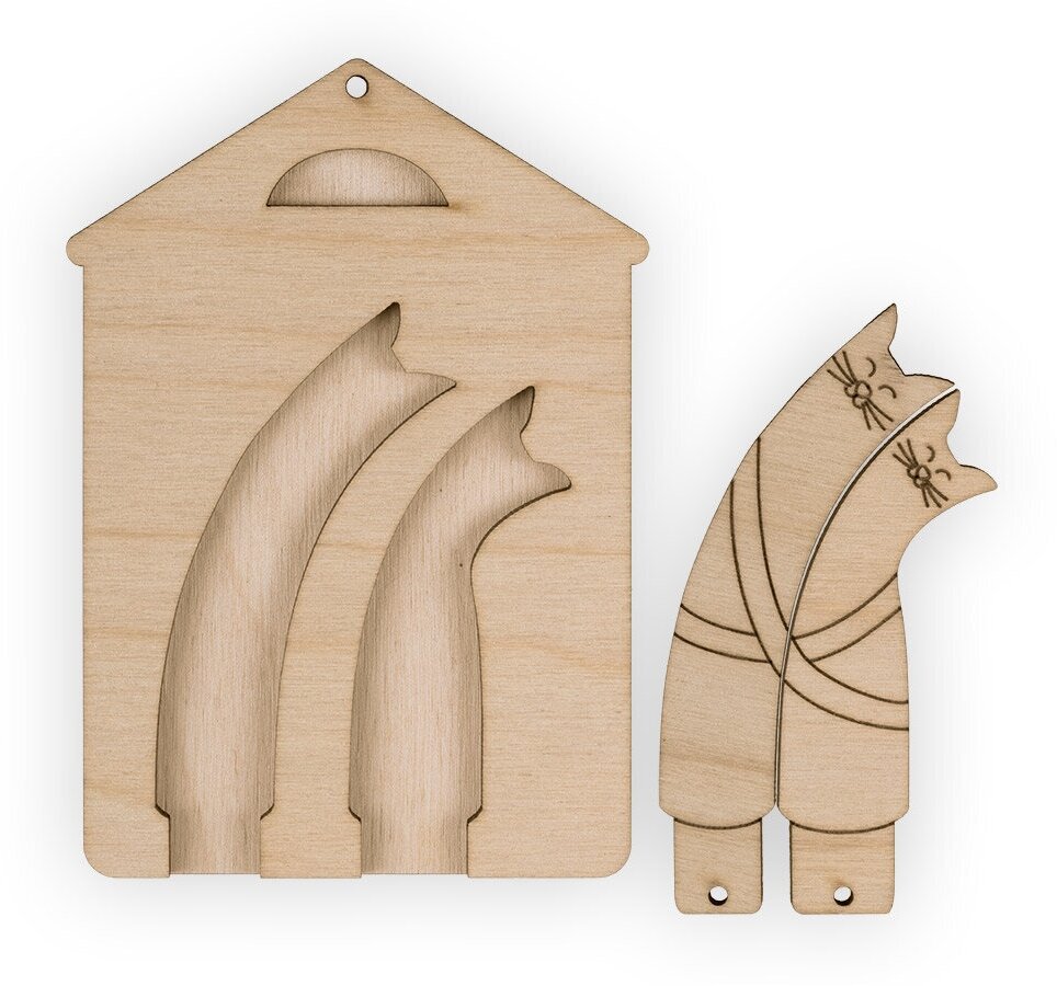 "Mr. Carving" ВД-544 Ключница "Обнимашки" фанера 8.4 х 12.3 х 0.4 см .