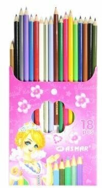 Набор цветных карандашей в пластик. упаковке на кнопке 18 цветов.