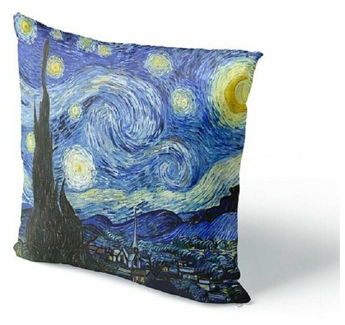 Подушка декоративная Звездная Ночь Ван Гог 40х40 велюр