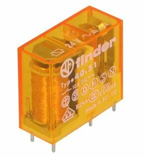 Промежуточное реле Finder 40.51.8.024.0000, 1 перекидной контакт 10А. Управление 24В АС.