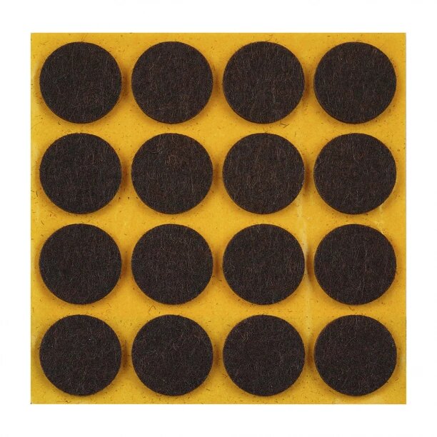 Подпятники фетровые FIXBERG самоклеящиеся d22 мм коричневые 16 шт