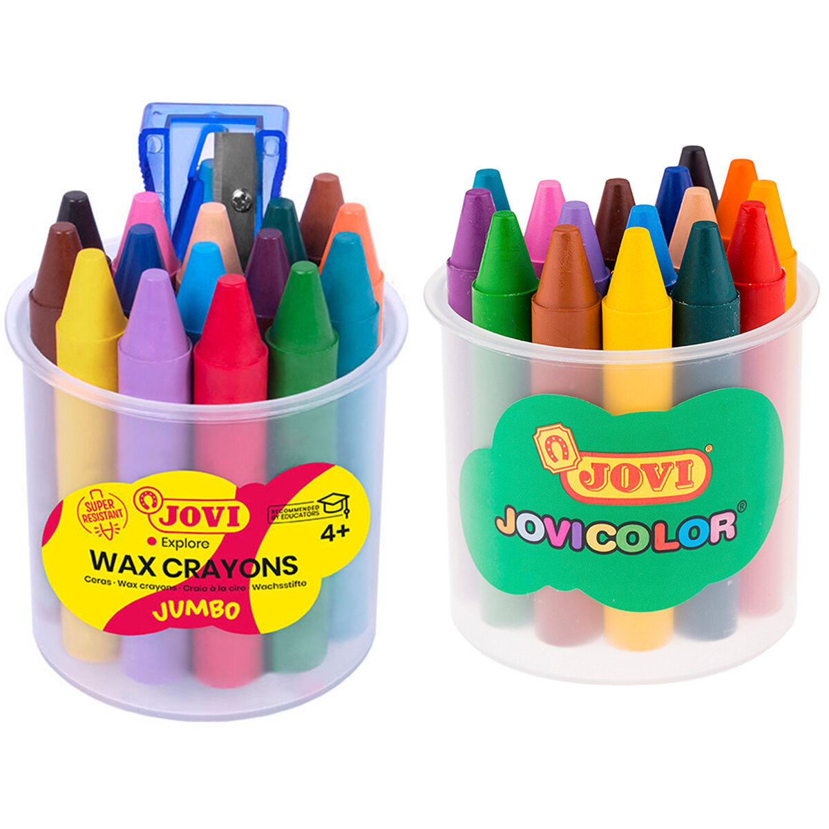 Карандаши восковые 16цв круглые d-11мм + точилка пласт. стака