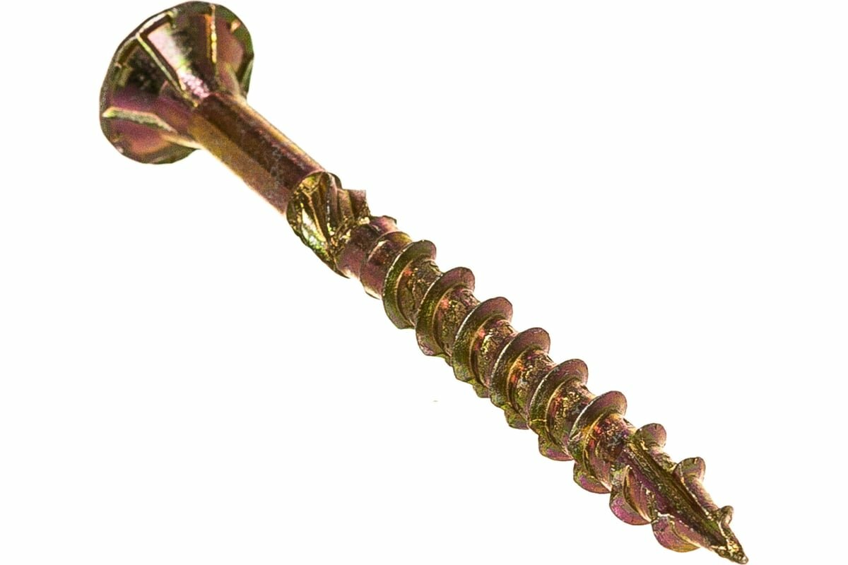 Rusconnect CS 05050 саморез по дереву потай шлицевой 5x50 200 шт желтый цинк 310505