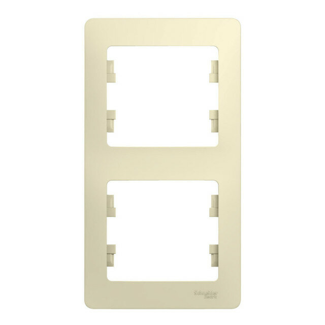 SCHNEIDER ELECTRIC Glossa рамка 2 поста бежевый вертикальная для выключателей