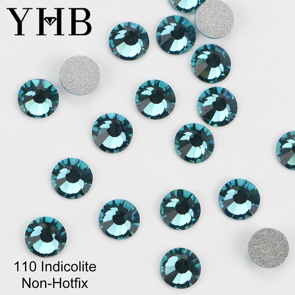 Стразы YHB 110 Indicolite, бирюзовые, 3.2mm SS12, 1440шт