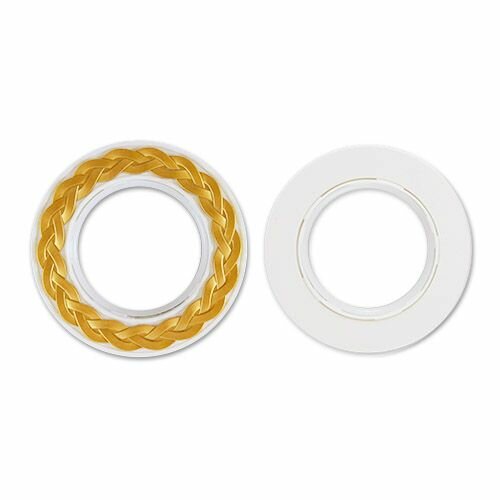 Люверсы Швейторг D901, белые и золотистые, пластиковые, круглые, 4,5см, 10 шт