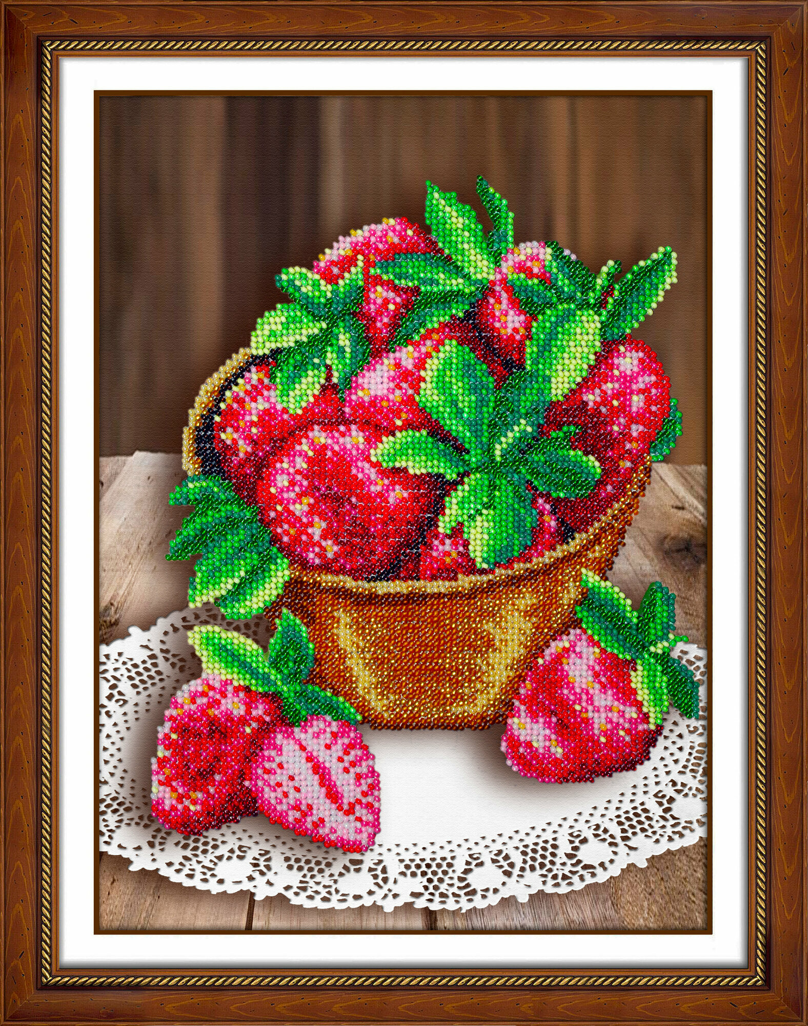 Набор для вышивания бисером "паутинка" Б-1315 Ягодка клубничка