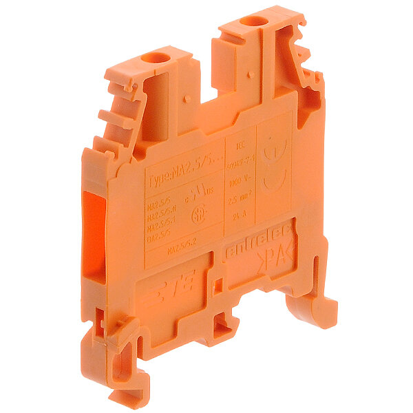 Клемма MA2,5/5 винтовая 1SNA105075R2000 оранжевая 2,5мм2 24А 1000В ширина 5мм (TE/АВВ) (4 шт. в комплекте)