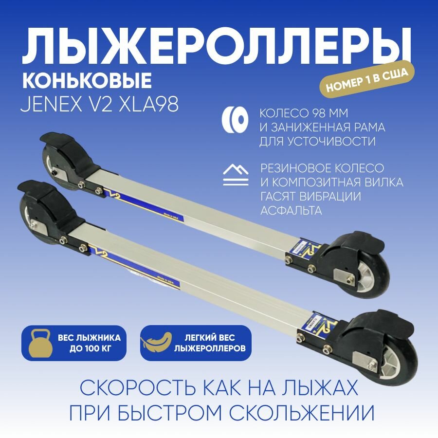 Лыжероллеры коньковые Jenex V2 XLA98M скорость как на лыжах при быстром скольжении