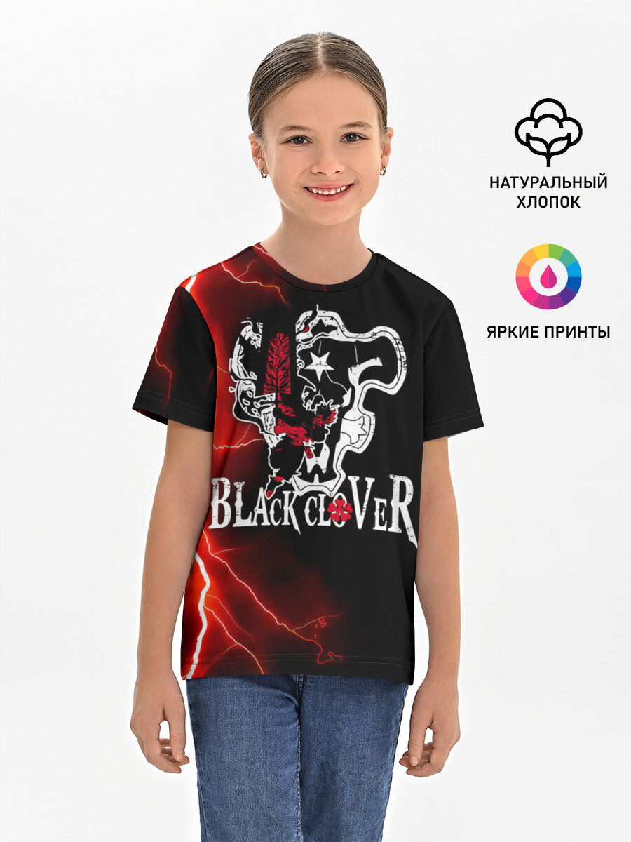 Футболка хлопковая детская Черные быки | Черный Клевер