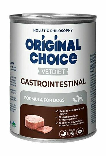Консервы для собак Original Choice VetDiet Gastrointestinal для профилактики заболеваний ЖКТ, 340 г