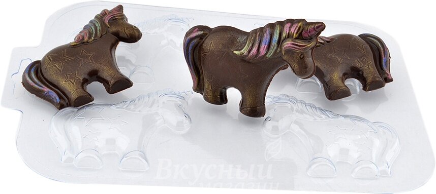 Молд для шоколада/мастики Шоко-Единорог (Набор из 3 шт.)