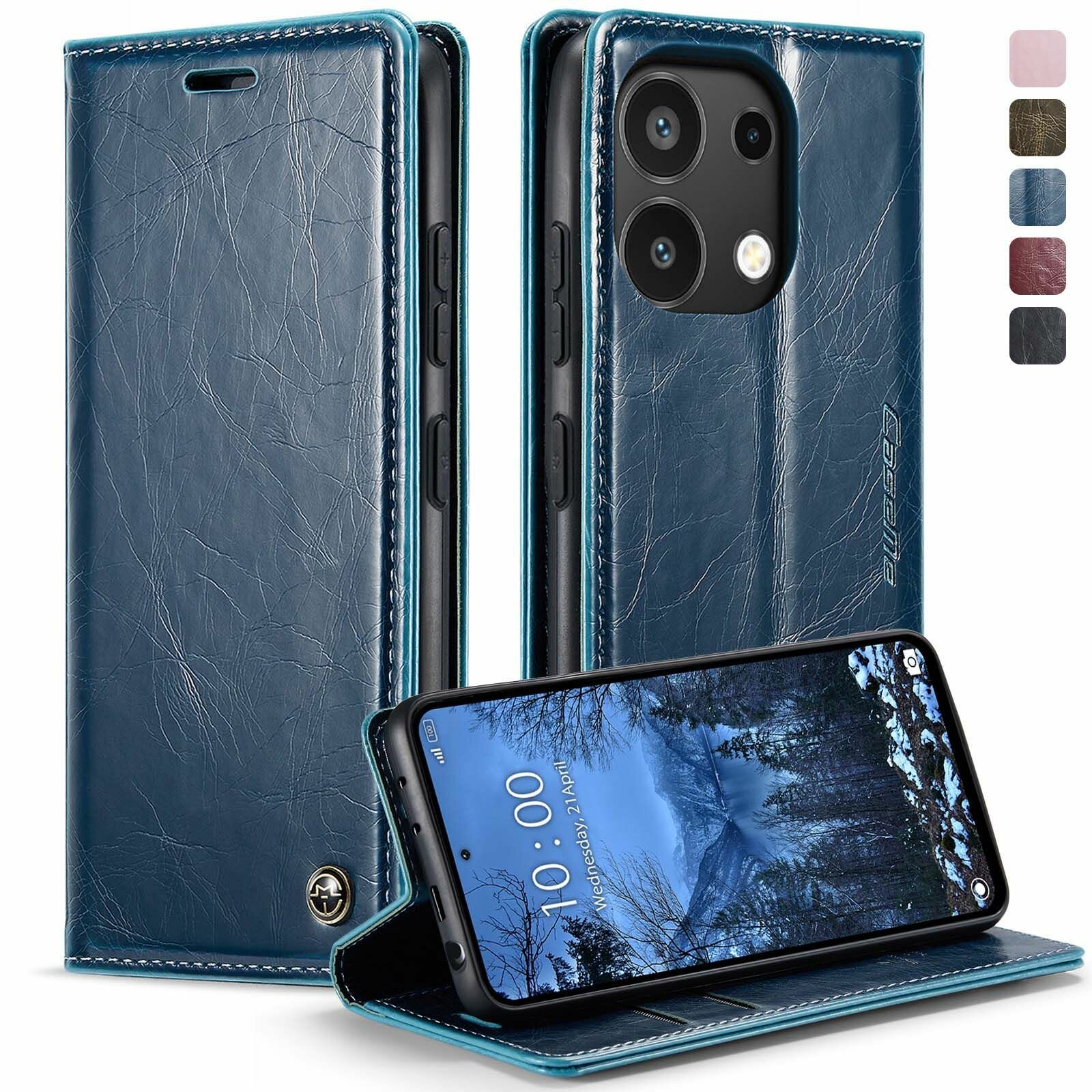 Чехол книжка CaseMe для Xiaomi Redmi Note 13 4G / Редми Нот 13 4G Кожаный