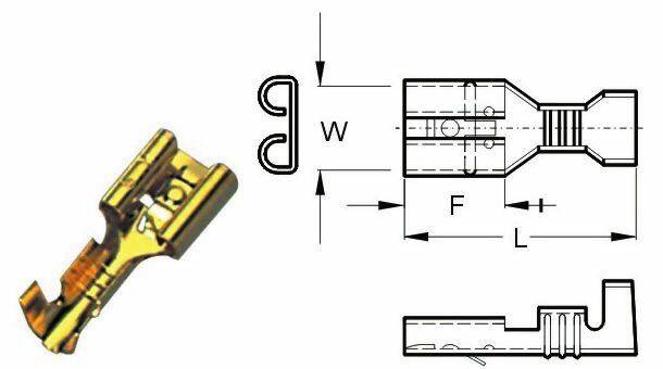 601LR Клемма ножевая неизолированная - famale, 6.35 мм. KST. упаковка 100 шт.