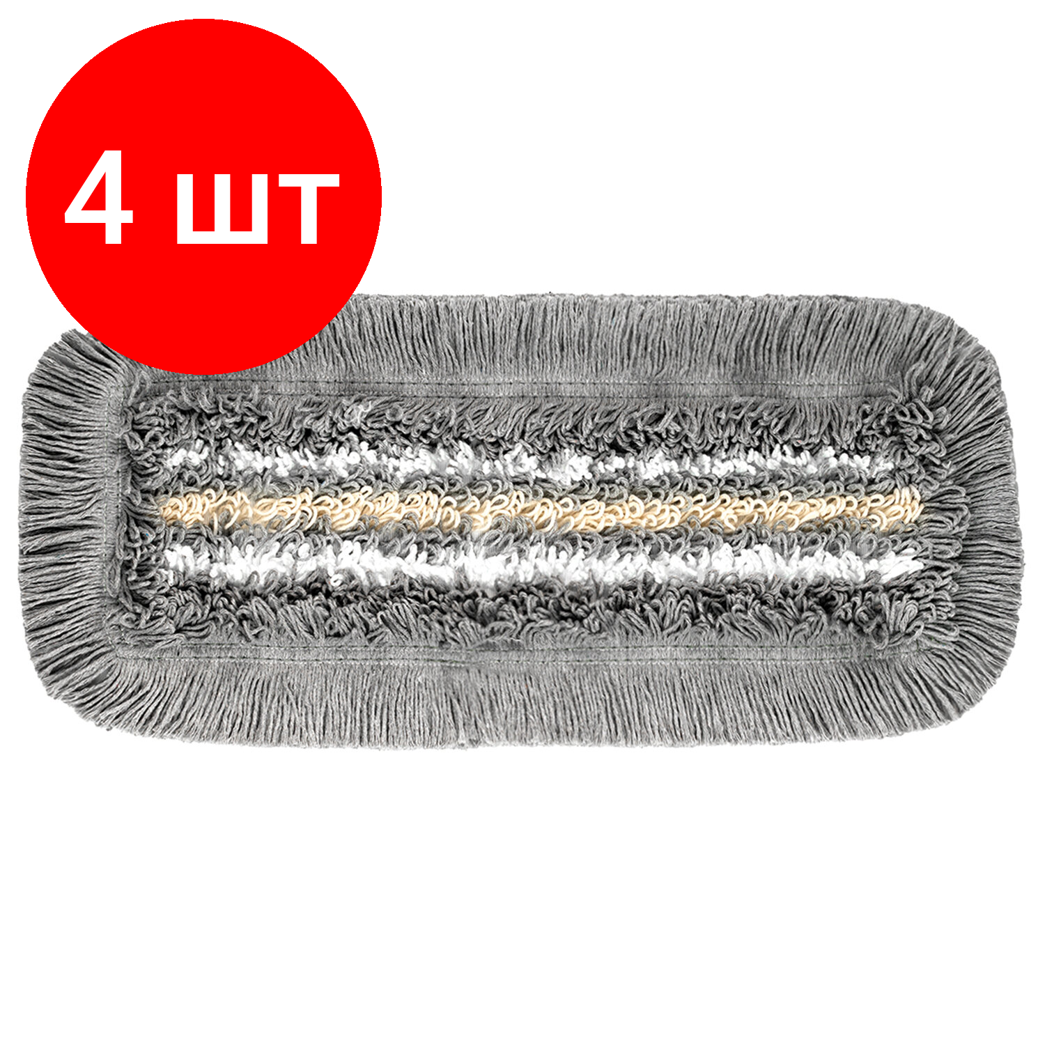 Комплект 4 шт, Насадка МОП для держателя 40 см, уши (ТИП УВ) ПЭ/хлопок/микрофибра, VILEDA "ТриоПлюс УльтраСпид Про"