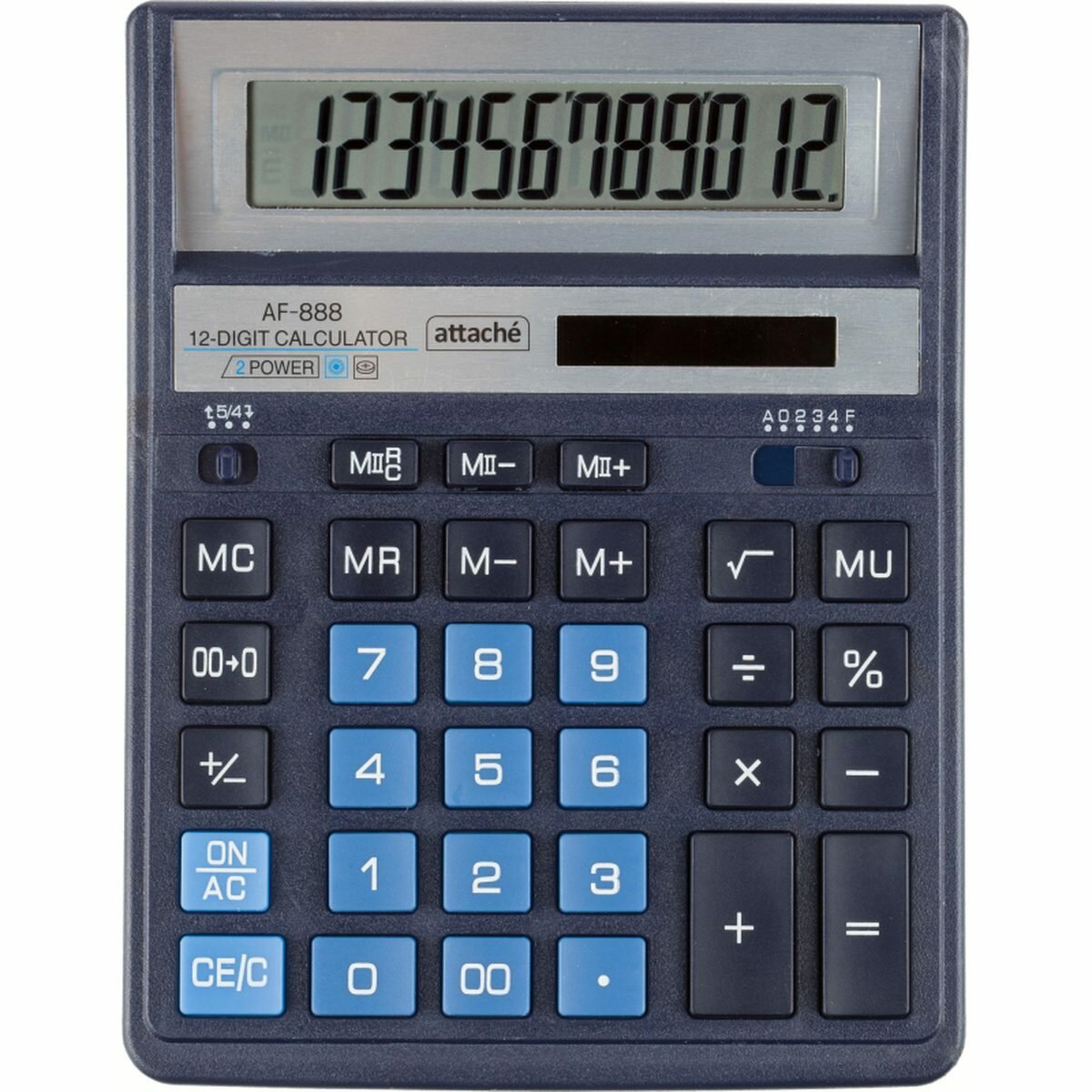 Калькулятор настольный Attache AF-888, 12-разрядный, синий, 30шт.