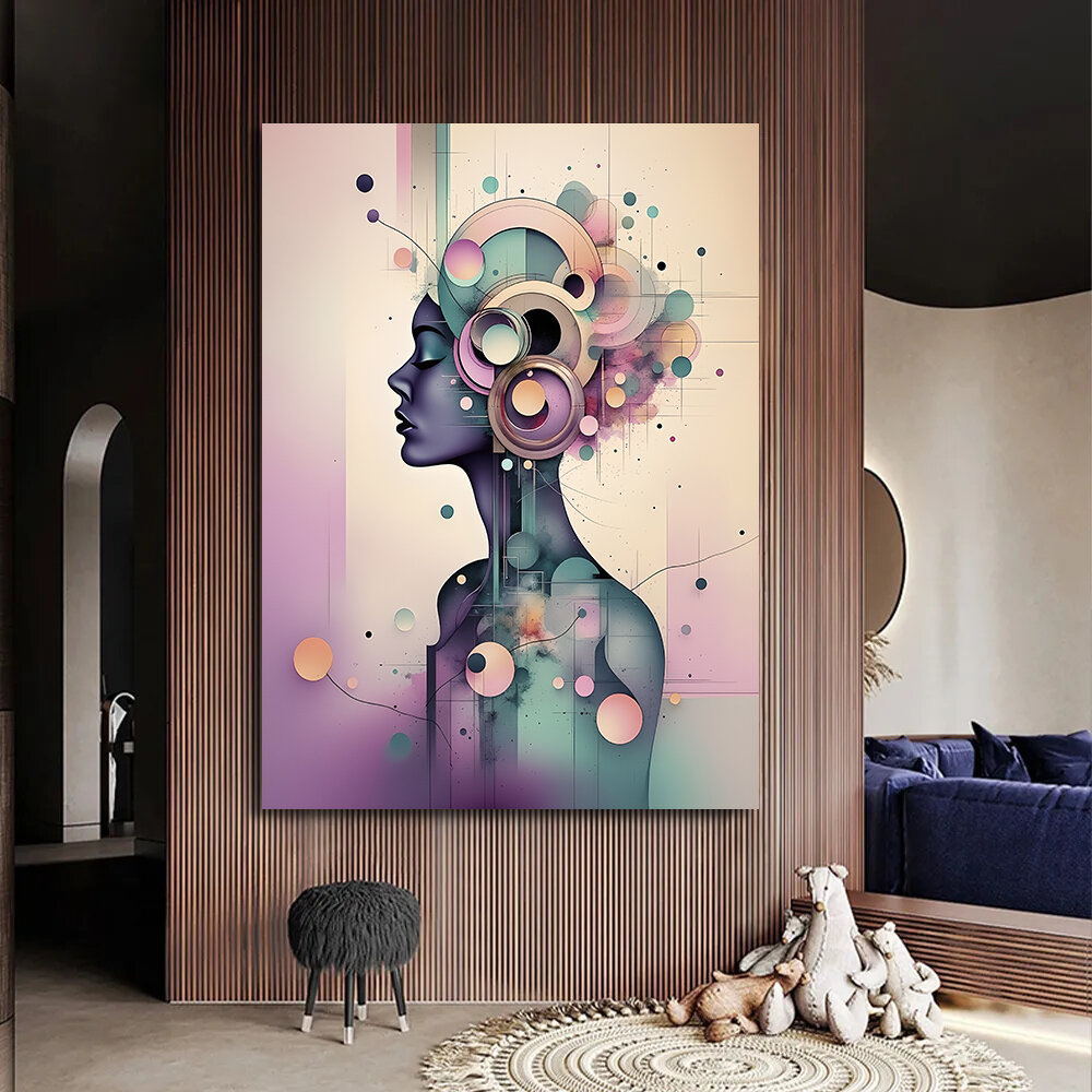 Картина на стену / Фигура девушки - абстракция, постер в интерьер / поп арт, 30х40 см.