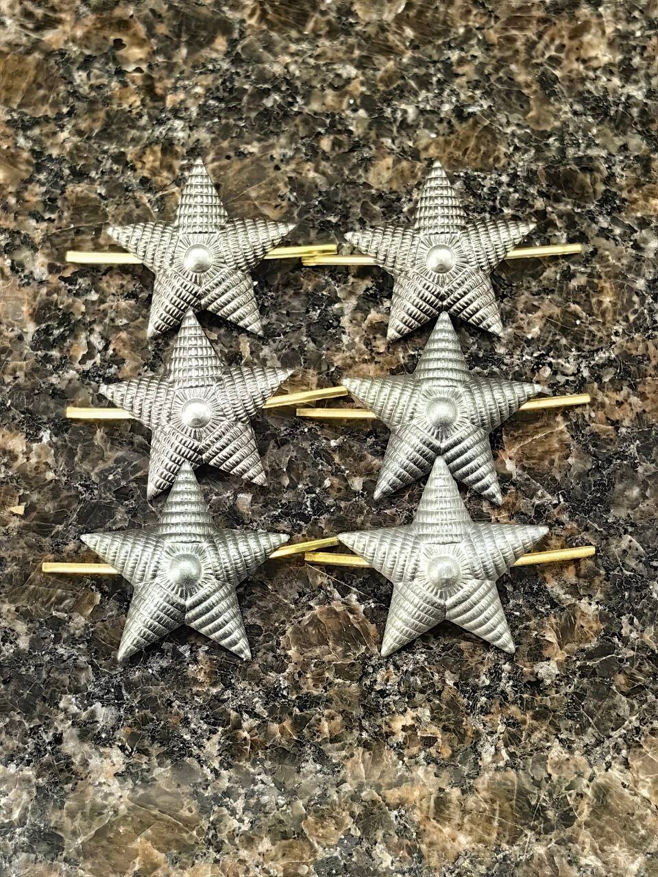 Звезда на погоны 20 мм рифленая защитная - 6 штук