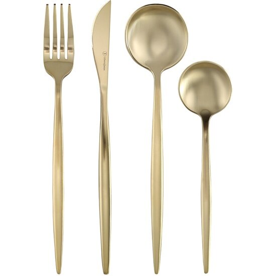 Набор столовых приборов Liberty Jones Globe, золотистые матовые, 16 пред. (LJ0000384)