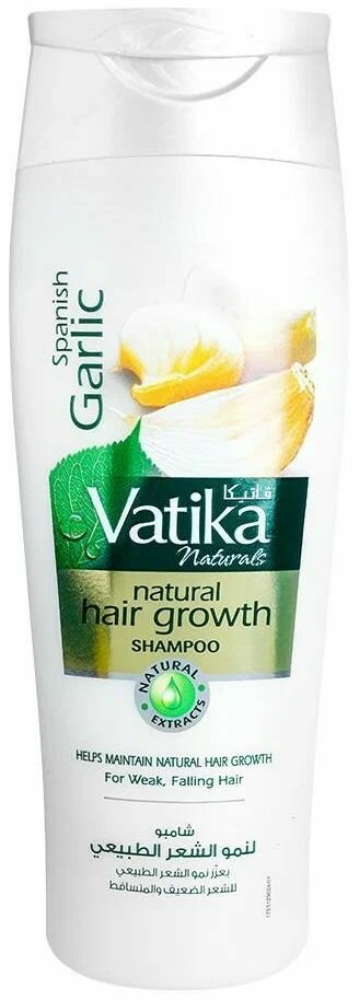 Испанский чеснок шампунь для роста волос для ослабленных и выпадающих волос, Ватика Дабур Vatika SPANISH GARLIC Natural Hair Growth Shampoo, Dabur 200 мл.