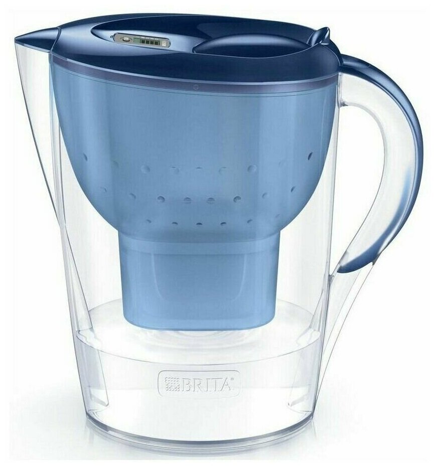 Фильтр-кувшин "Brita Marella", с дисплеем, 3 ступени очистки, синий, 3.6л