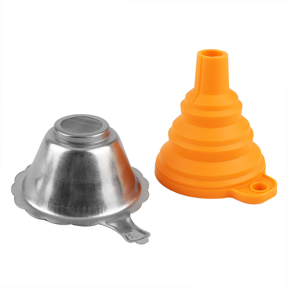 3D Printer Accessories Parts Collapsible Funnel Silicone Foldable Funnels Stainless Steel Resin Filter for Pouring Back Into Bottle ANYCUBIC Photon Sparkmaker Kelant Orbeat D100 SLA