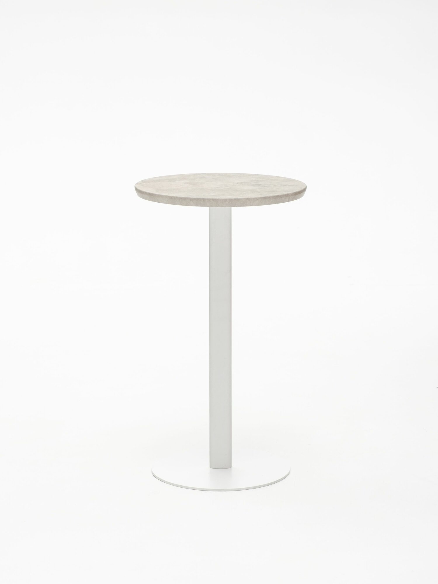 Приставной журнальный стол "Бруно", столешница под бетон, белая ножка, 52 см