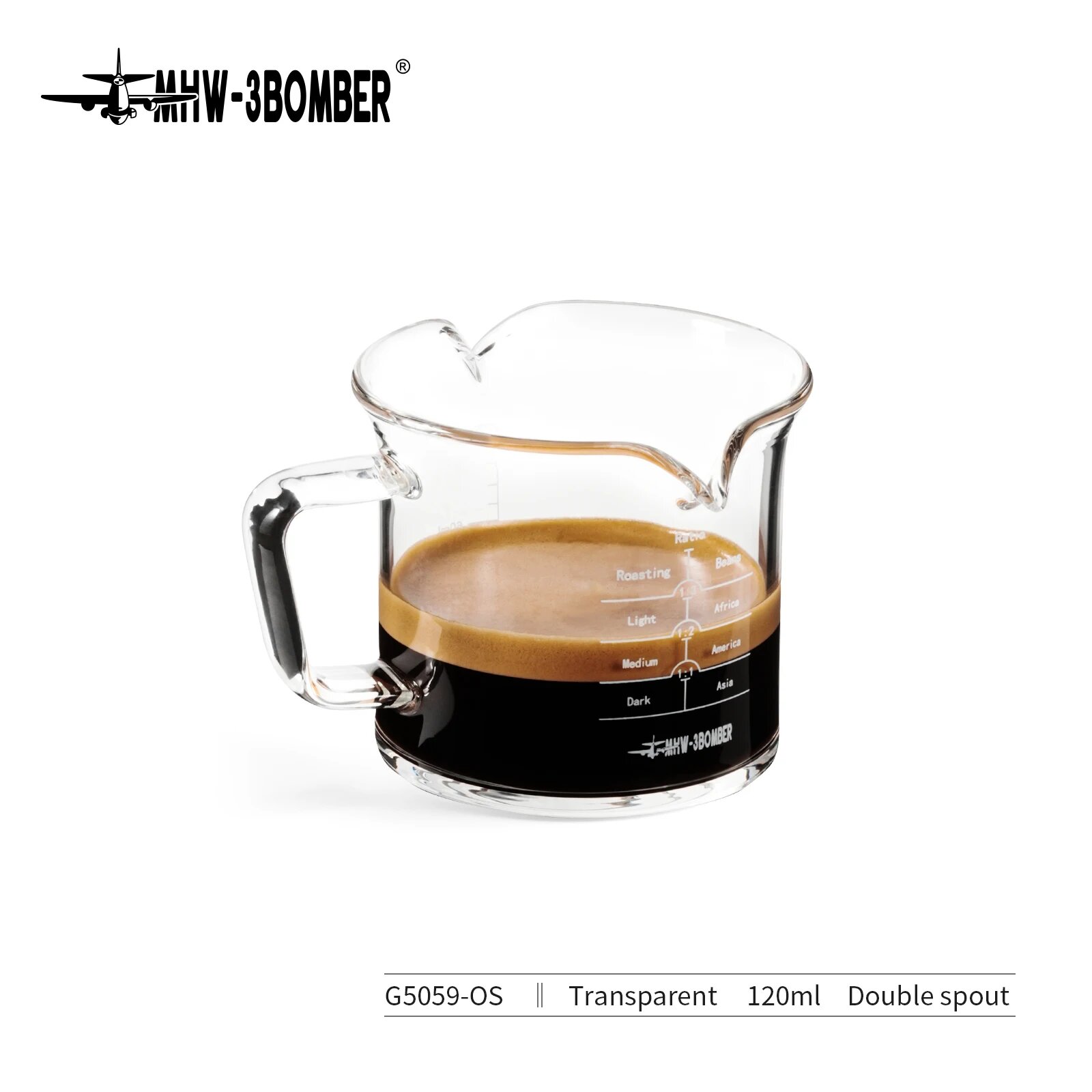 Мерный стакан MHW-3BOMBER 120 мл, Double Spout Clear